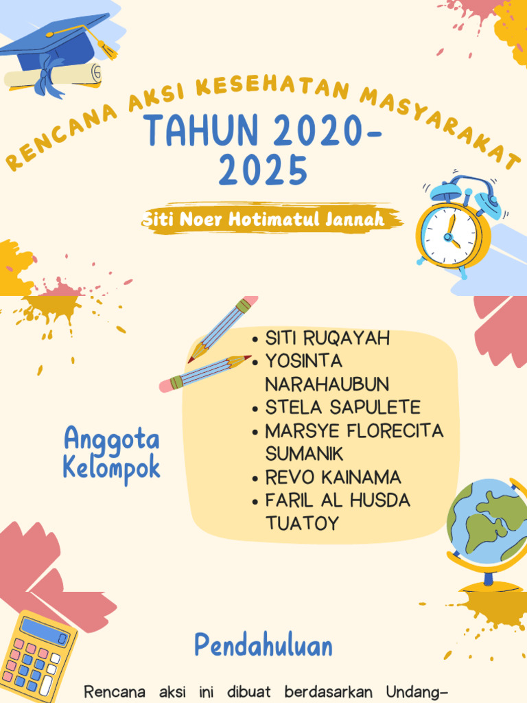 Rencana Aksi Program Kesehatan Masyarakat Tahun 2020-2025 | PDF