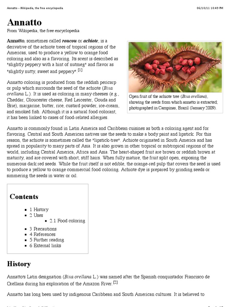 Annatto - Wikipedia, The Free Encyclopedia | Foods | Food & Wine