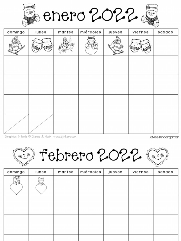 2022 Spanish Blank Calendars | PDF