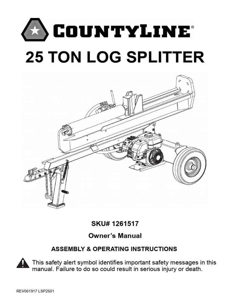 CountyLine YTL-016-919 Log Splitter Owners Manual | PDF