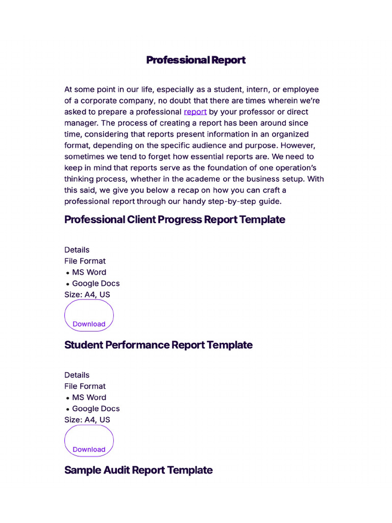 Professional Report Template | PDF
