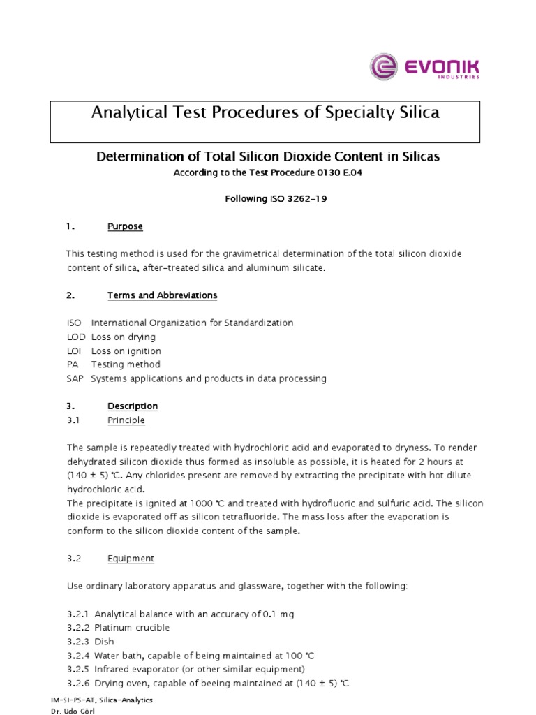 Method - Total SiO2 Content | PDF | Silicon Dioxide | Filtration