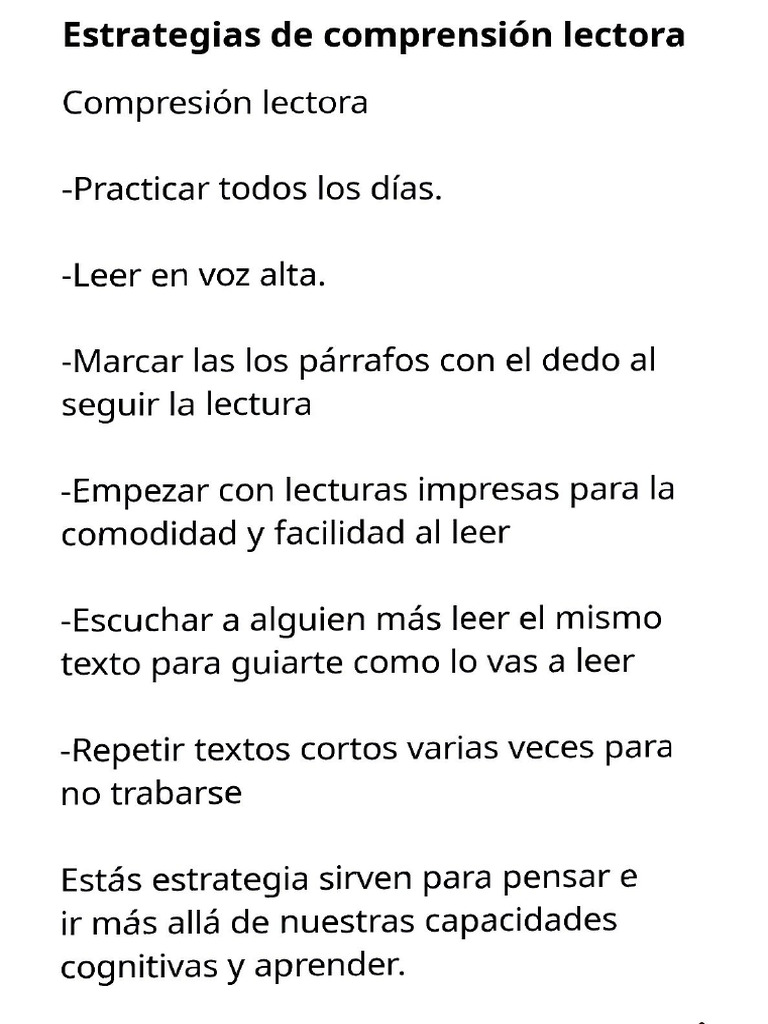 Estrategias de Comprensión Lectora | PDF