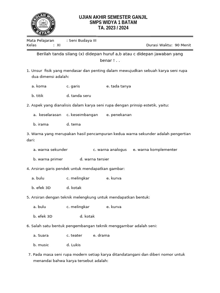 Uas Senbud Iii | PDF