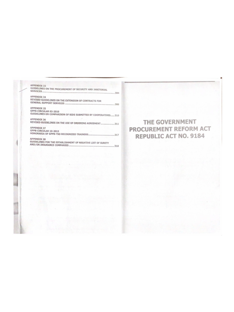 The Government Procurement Reform Act Republic Act No. 9184 | PDF