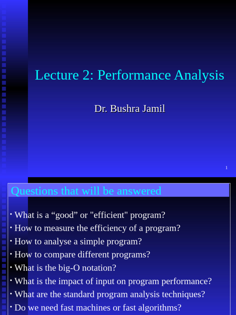 Lec-2 Program Efficency & Complexity | PDF