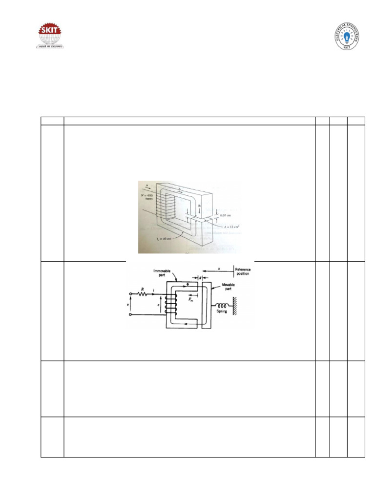Assignment Sheet 1 Electrical Machines I | PDF