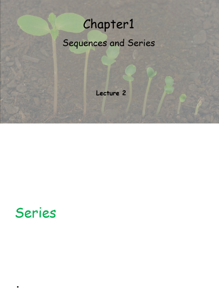 Chapter 1 - Note 2-Series - Part I | PDF