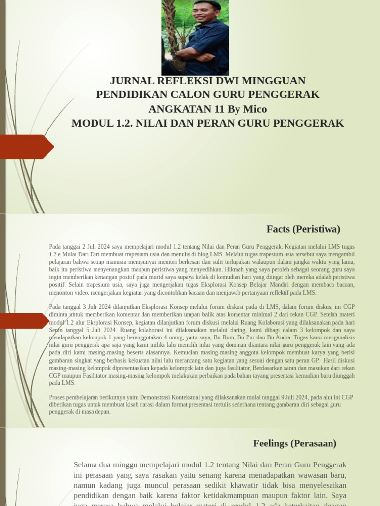 Jurnal Refleksi Dwi Mingguan Modul 1.2 By. Mico | PDF