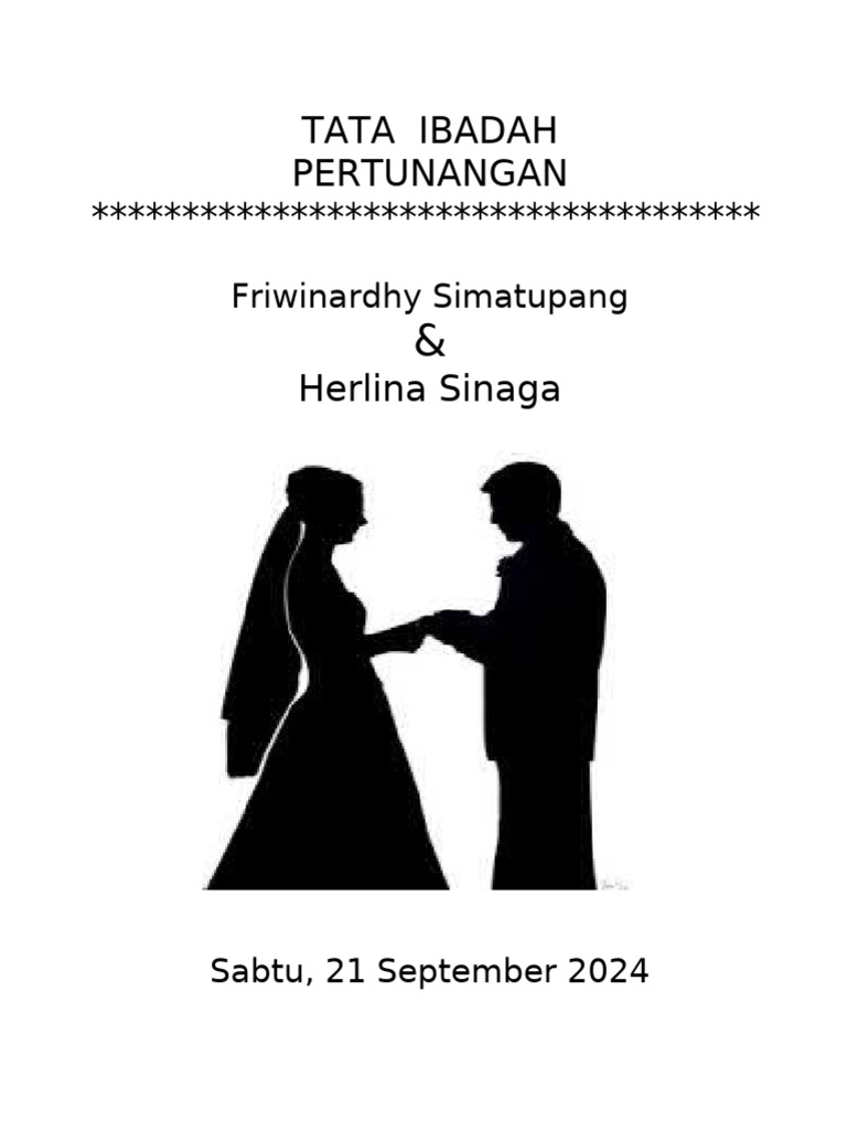Tata Ibadah Pertunangan Herlina SInaga 21 September 2024 | PDF