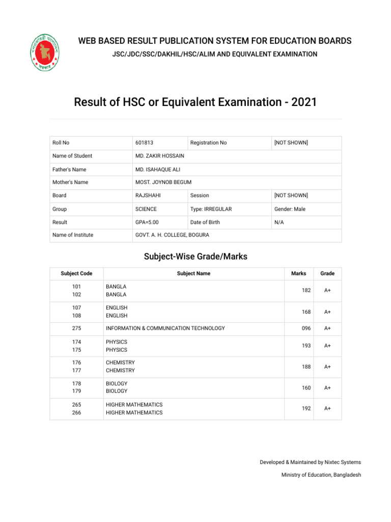Web Based Result Publication System For Education Boards | PDF