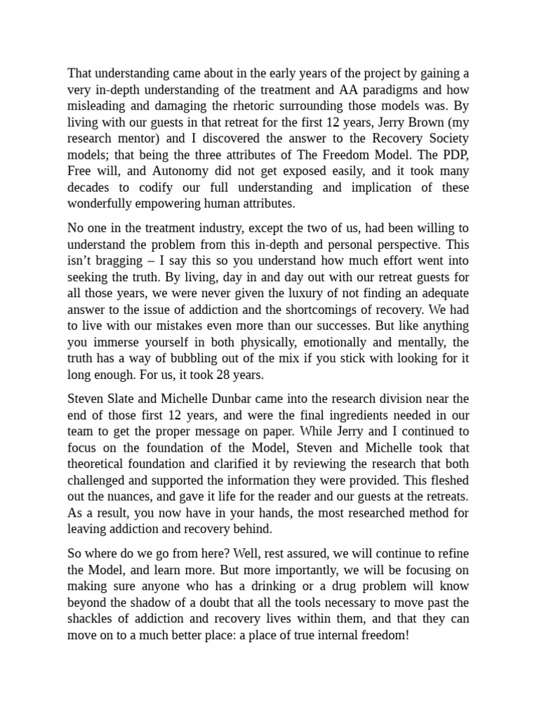 The Freedom Model 6 | PDF | Wellness