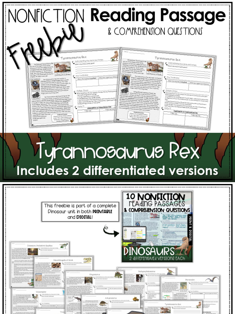 Nonfiction: & Comprehension Questions | PDF | Tyrannosaurus | Social ...