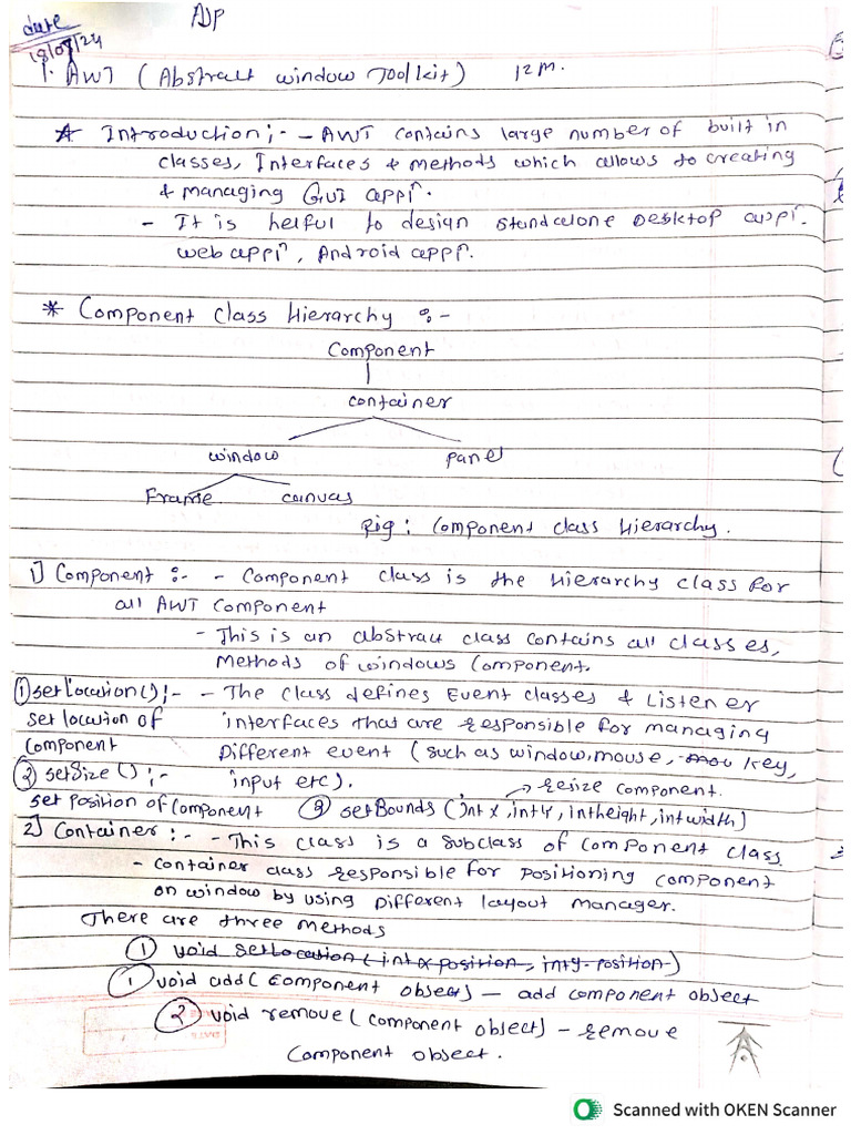 Unit 1 AWT (Abstract Window Toolkit) | PDF
