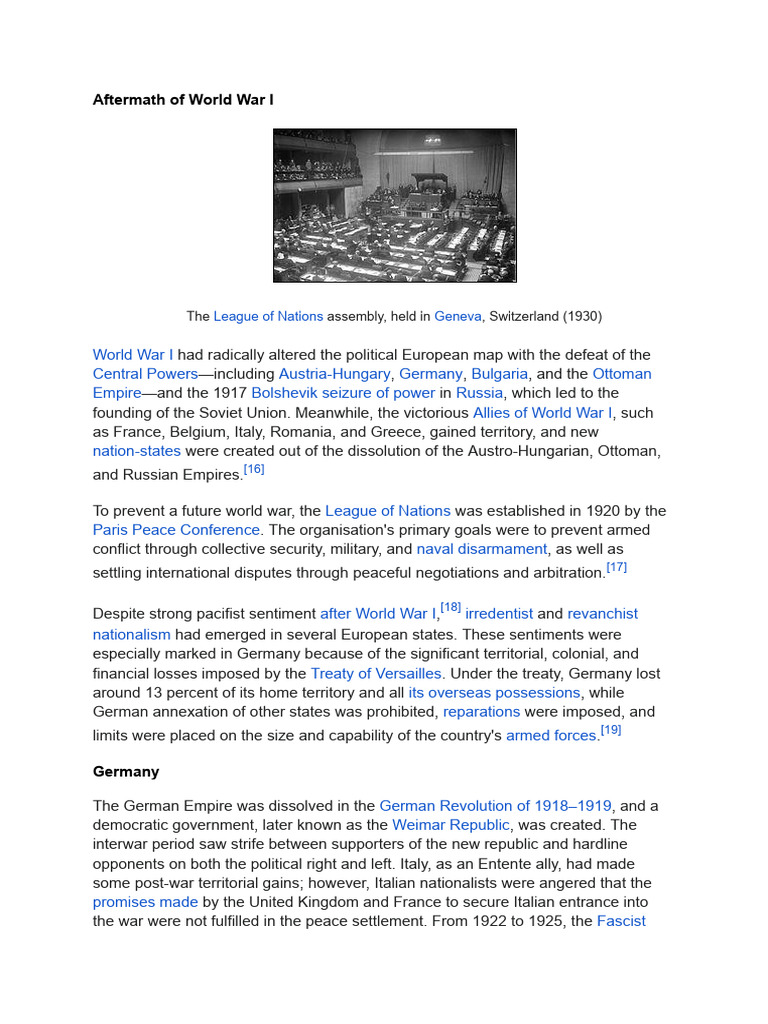 Aftermath of World War Ssfai | PDF
