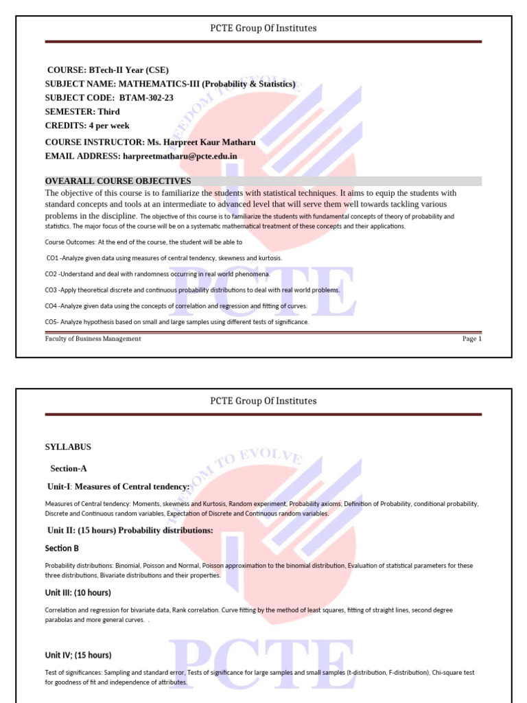 CourseModuleBTech II (CSE) Mathematics III | PDF
