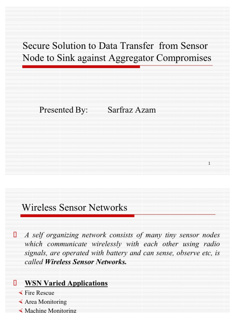 Sarfraz Presentation | PDF | Wireless Sensor Network | Computer Network
