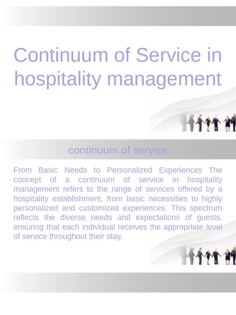 Continuum of Service in Hospitality Management | PDF