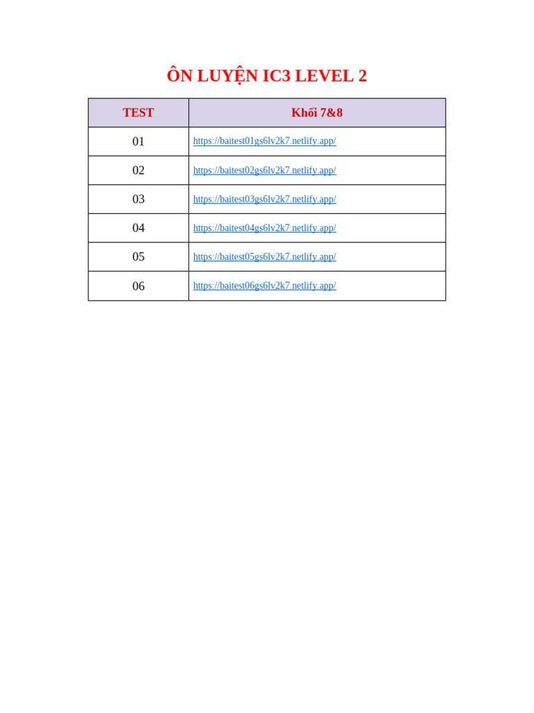 On Luyen Ic3 Level 2 - 183202414 | PDF