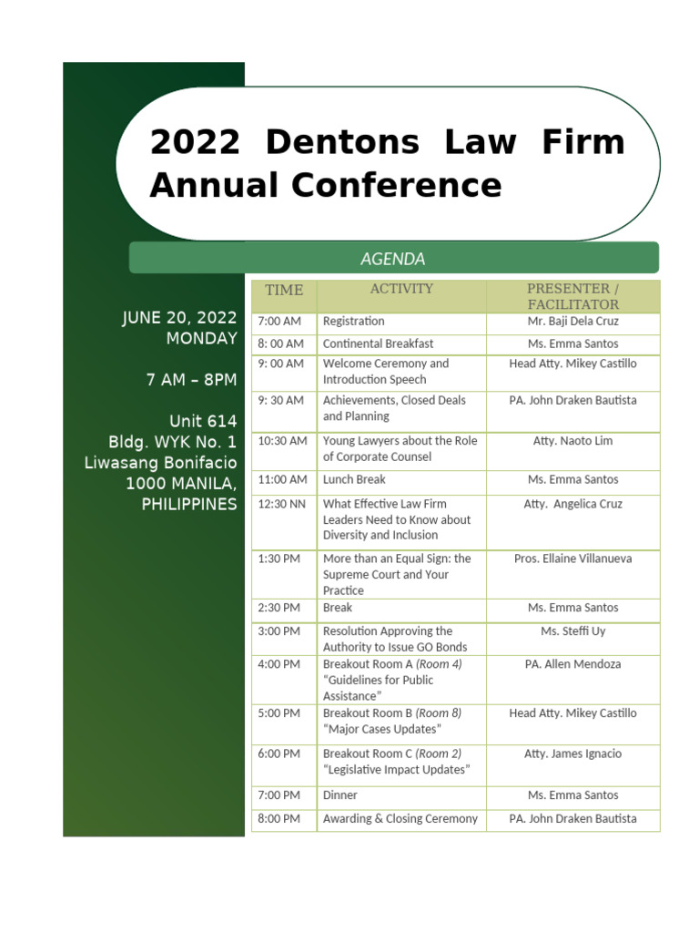 Itinerary For Conference | PDF