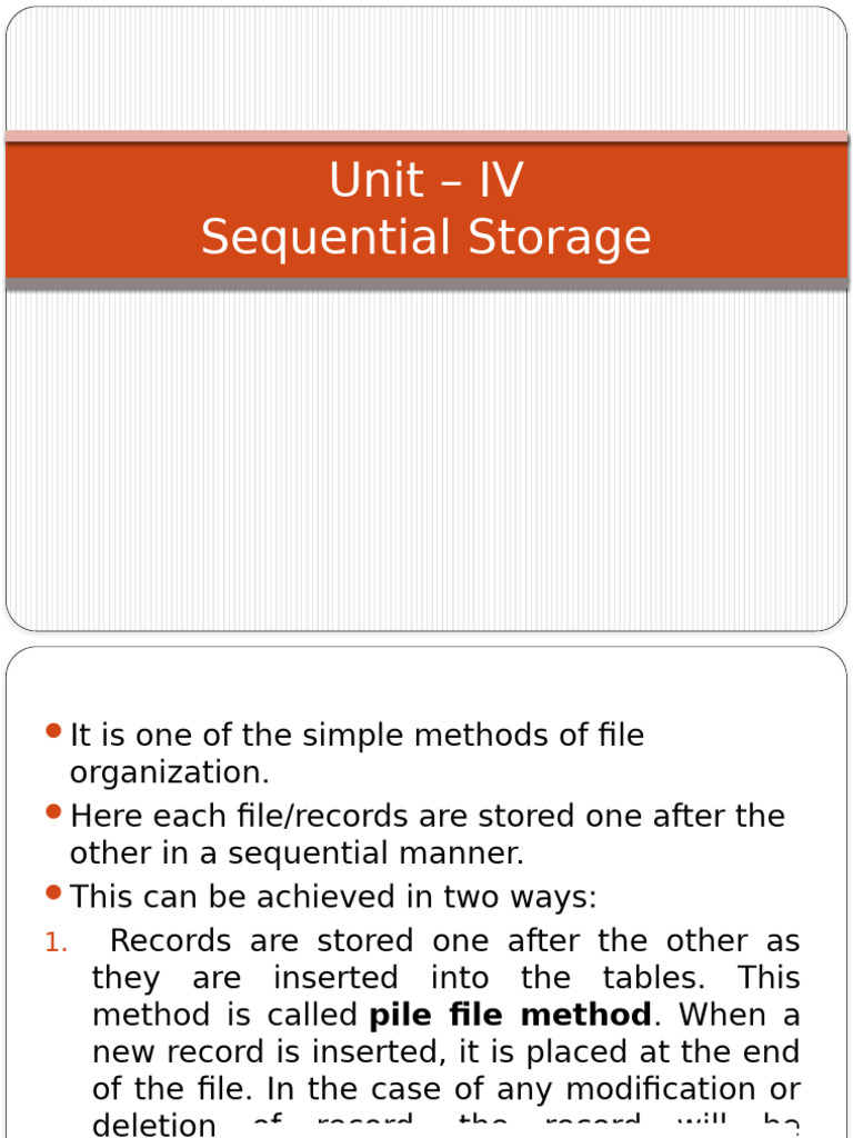 Sequential Storage | PDF