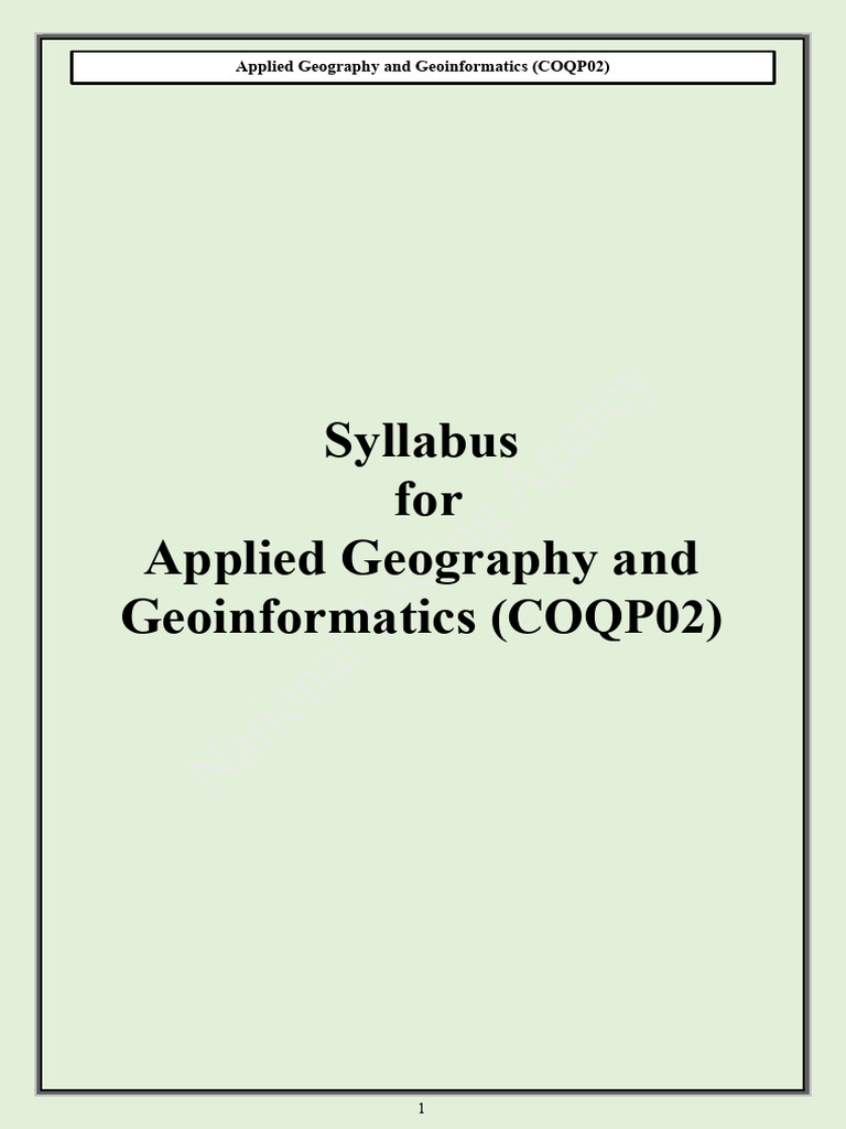 Applied Geography and Geoinformatics Coqp02 | PDF | Sustainability ...