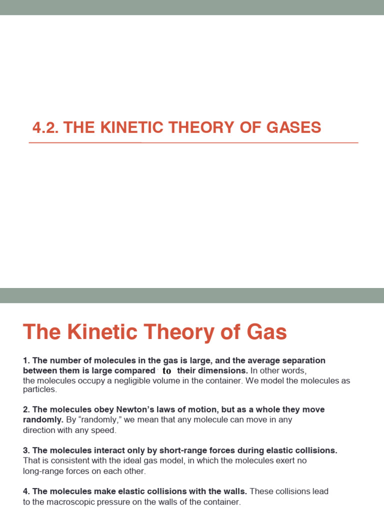 Lecture 4.2 - The Kinetic Theory of Gases | PDF