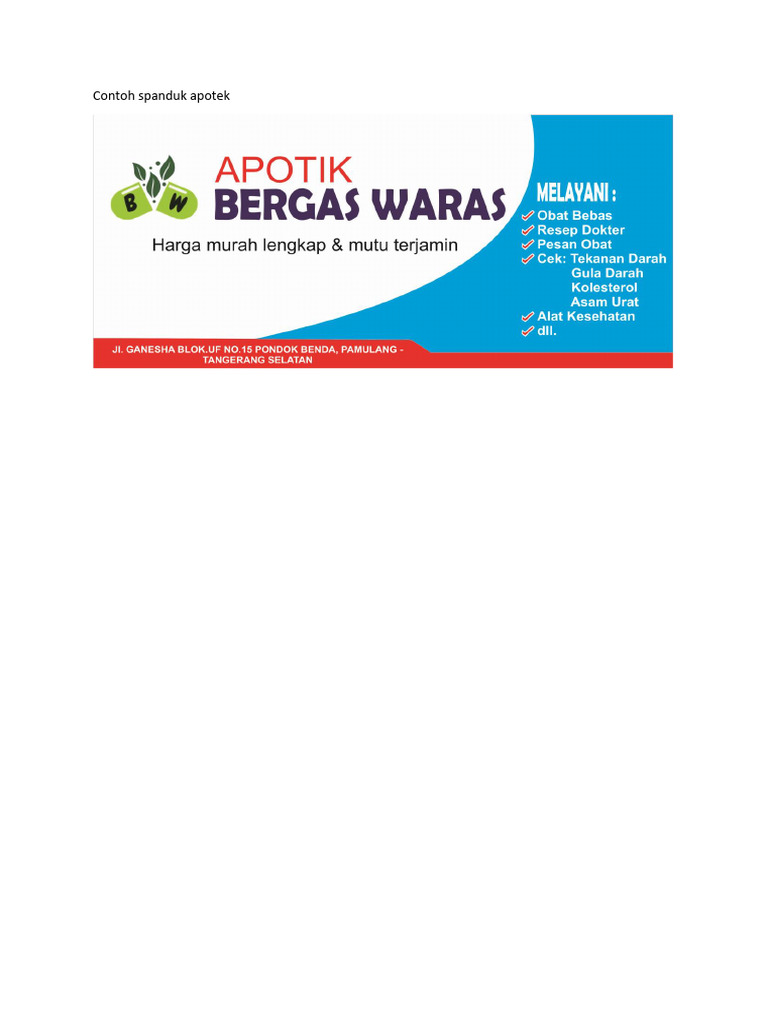 2 Contoh Spanduk Apotek | PDF