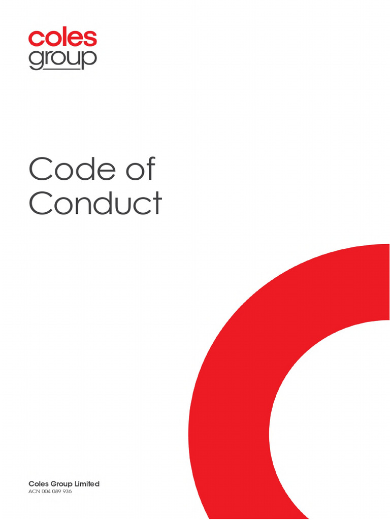 Coles Code of Conduct Overview | PDF | Harassment | Human Rights