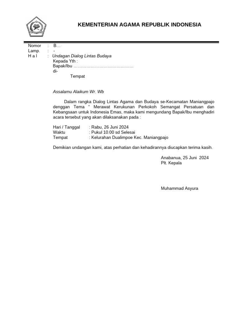 Undangan Dialog | PDF | Semitic Words And Phrases | Mecca