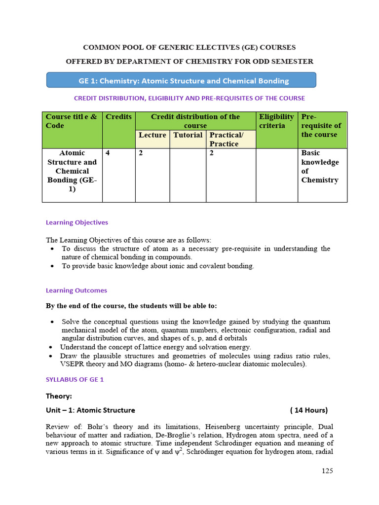 GE-1 Courses Syllabi - Aug-Dec 2024 | PDF