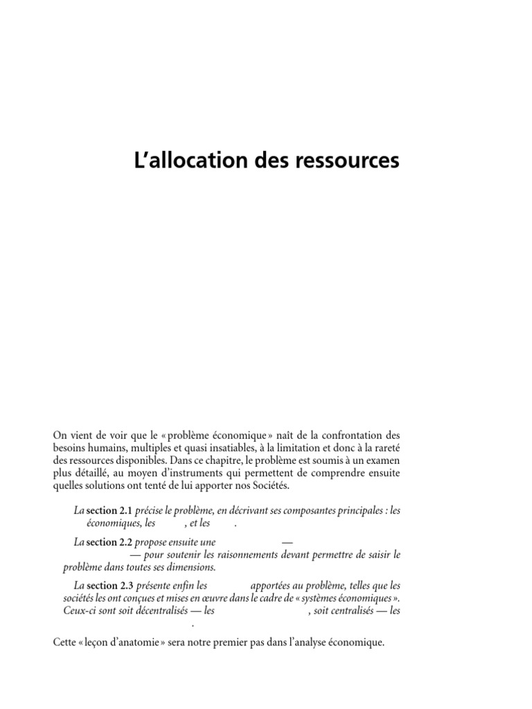 CHAP02-L'allocation Des Ressources | PDF