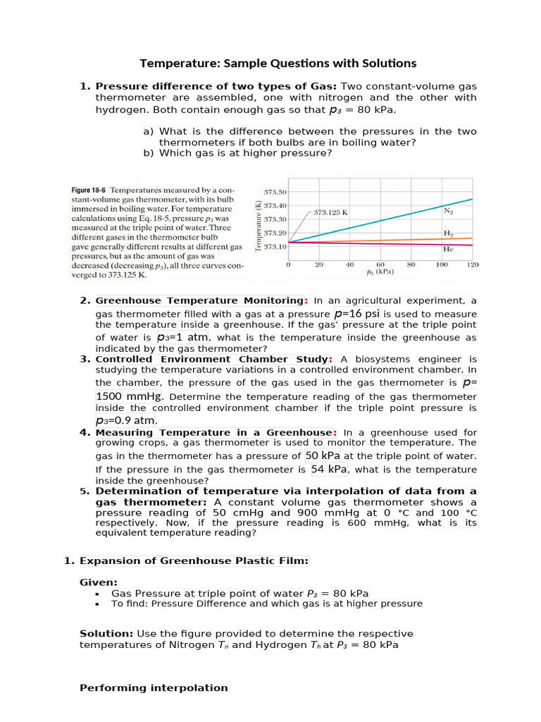 Lesson 1 Temperature Problem Sets With Solution | PDF