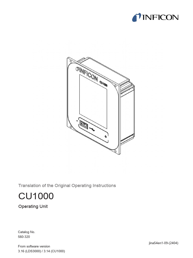 CU1000 Operating Instructions Manual | PDF | Touchscreen | Programmable ...