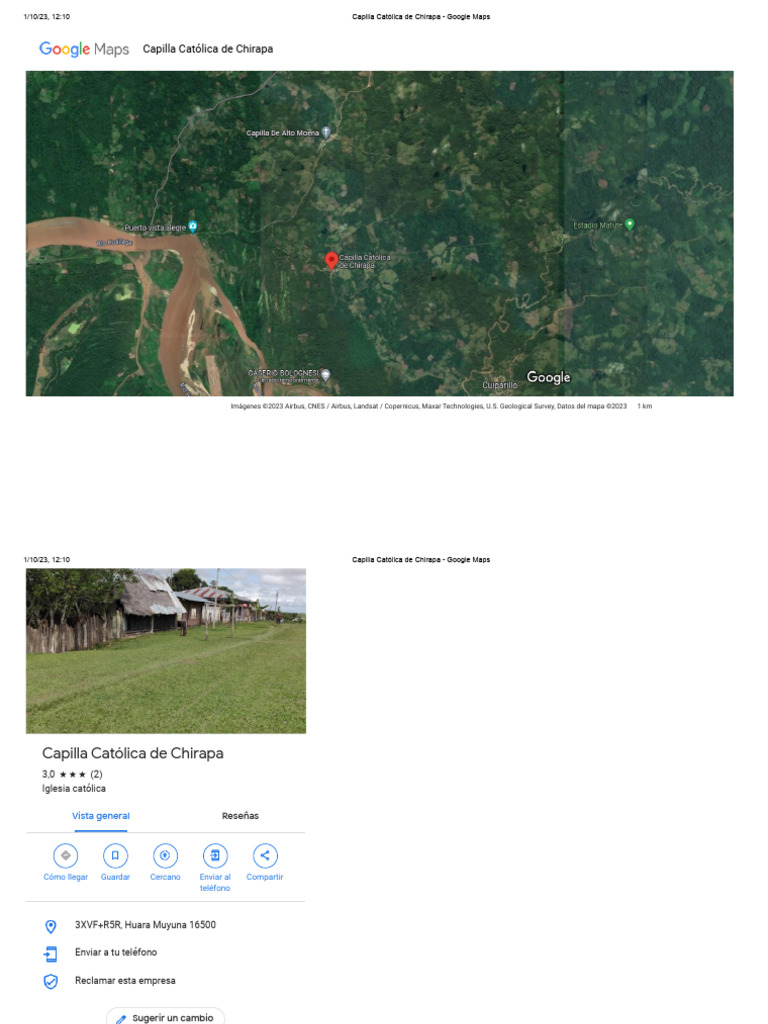Capilla Católica de Chirapa - Google Maps | PDF