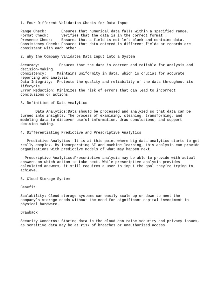 Four Different Validation Checks | PDF