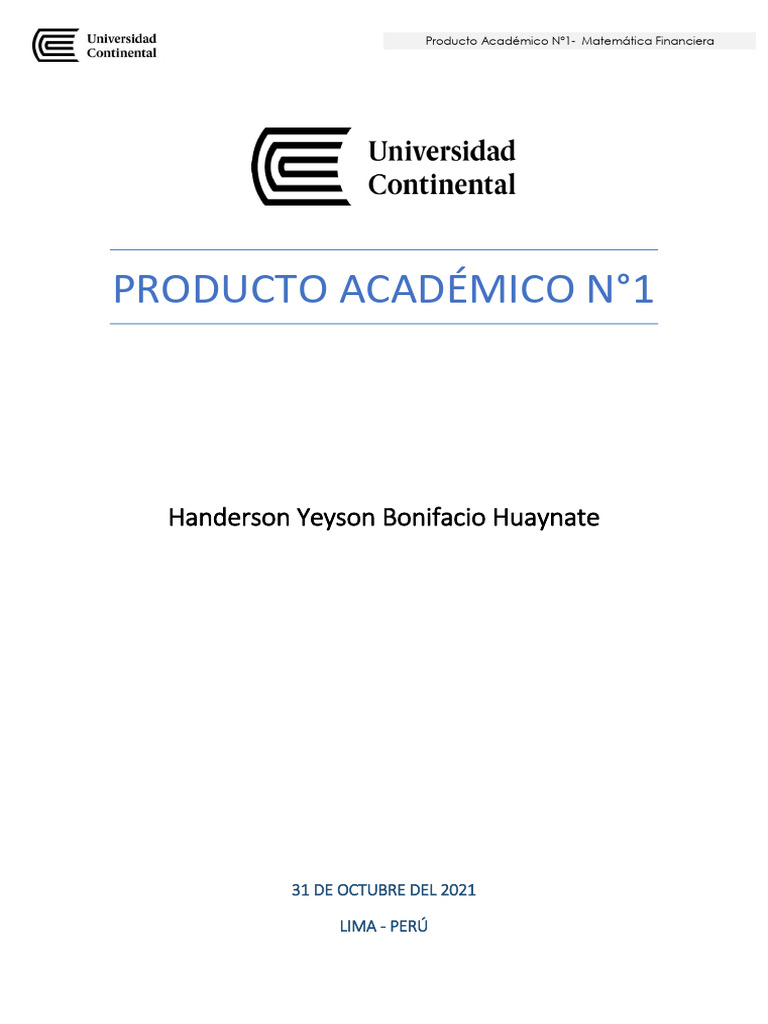 PA1 Matematica Financiera (YHBH) | PDF