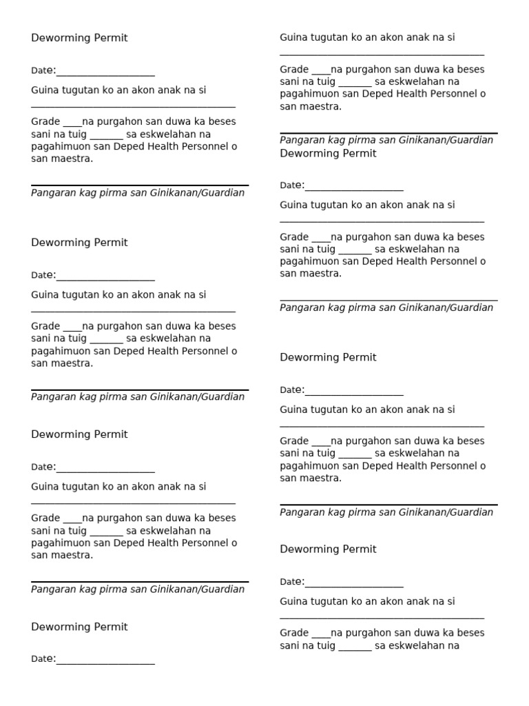 Deworming-Permit | PDF