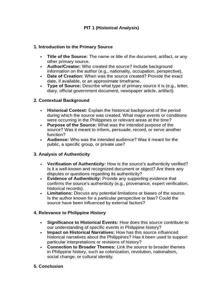 PIT 1.docx Historical Analysis | PDF