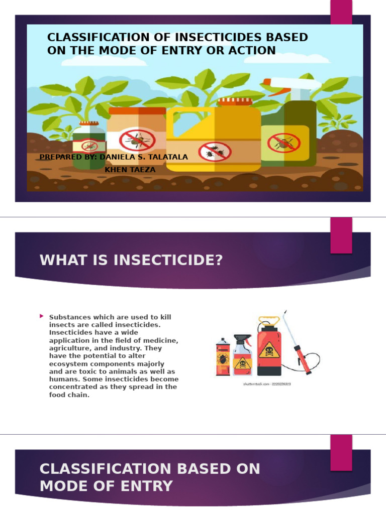 CLASSIFICATION OF INSECTICIDE | PDF