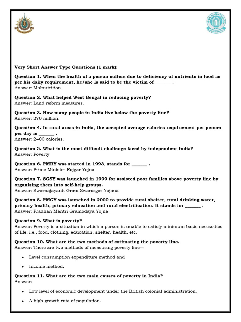 Class 9 Eco Ch-3 Poverty As Challenge W.S. | PDF