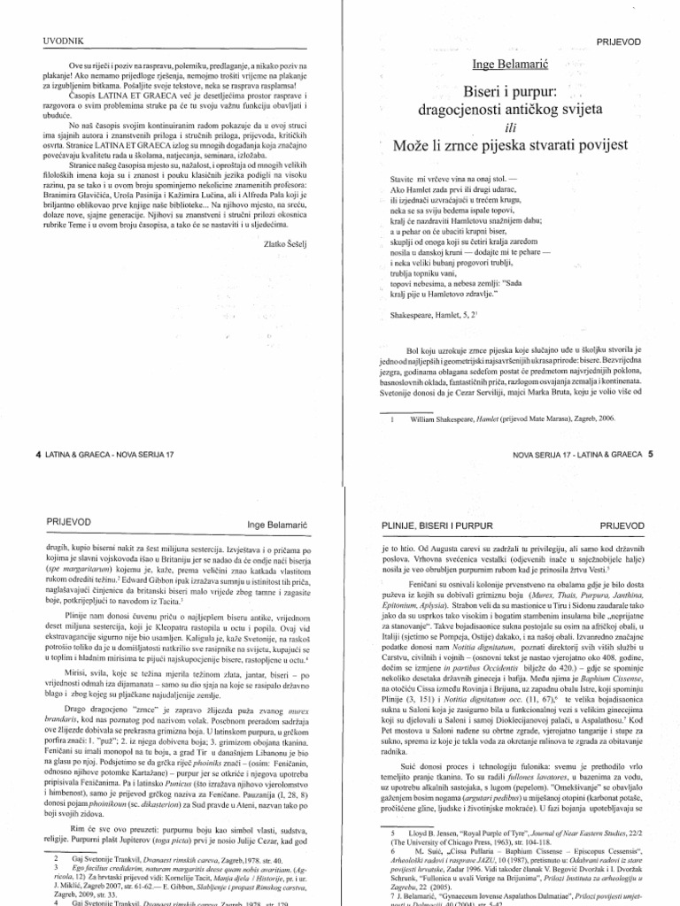 2010.17!5!39 Belamaric Plinije Biseri I Purpur Prijevod | PDF
