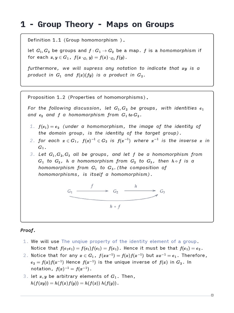 1 - Group Theory - Maps On Groups | PDF | Group (Mathematics) | Group ...