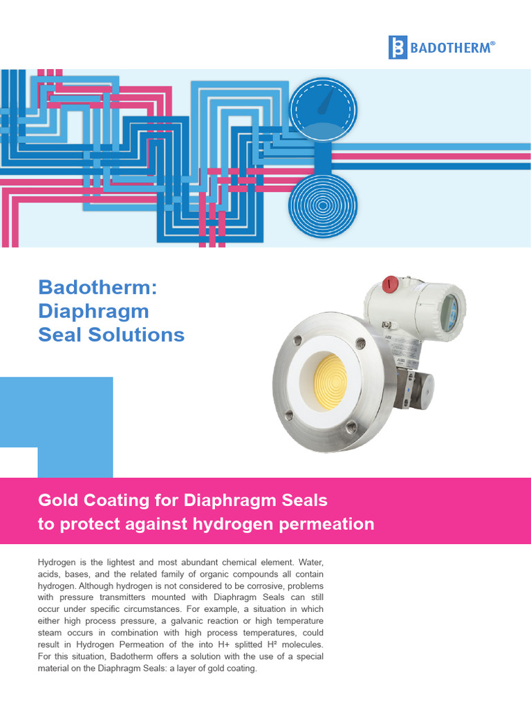 Badotherm Diaphragm Seal Solution Gold Coating | PDF