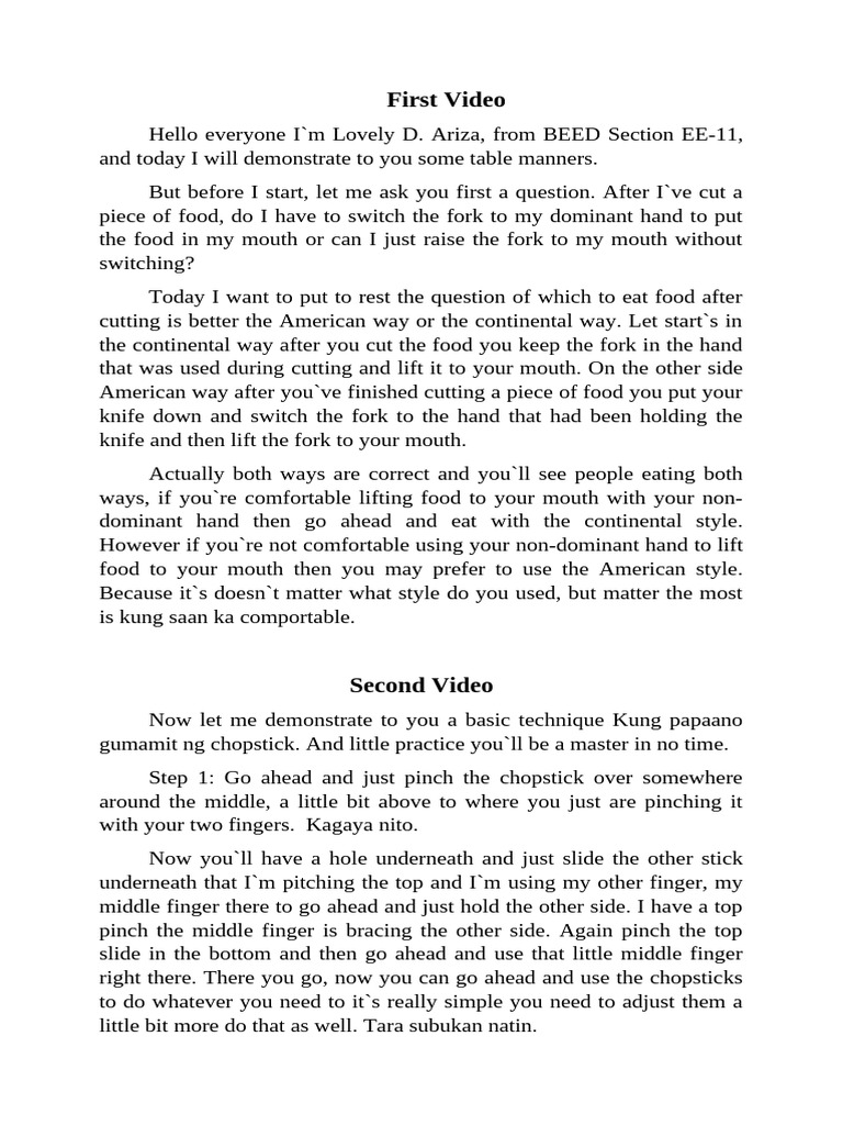 Script For EPP | PDF