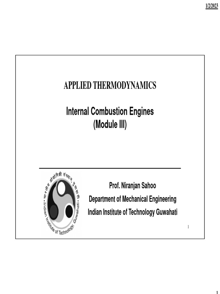 Applied Thermodynamics: Internal Combustion Engines (Module III) | PDF