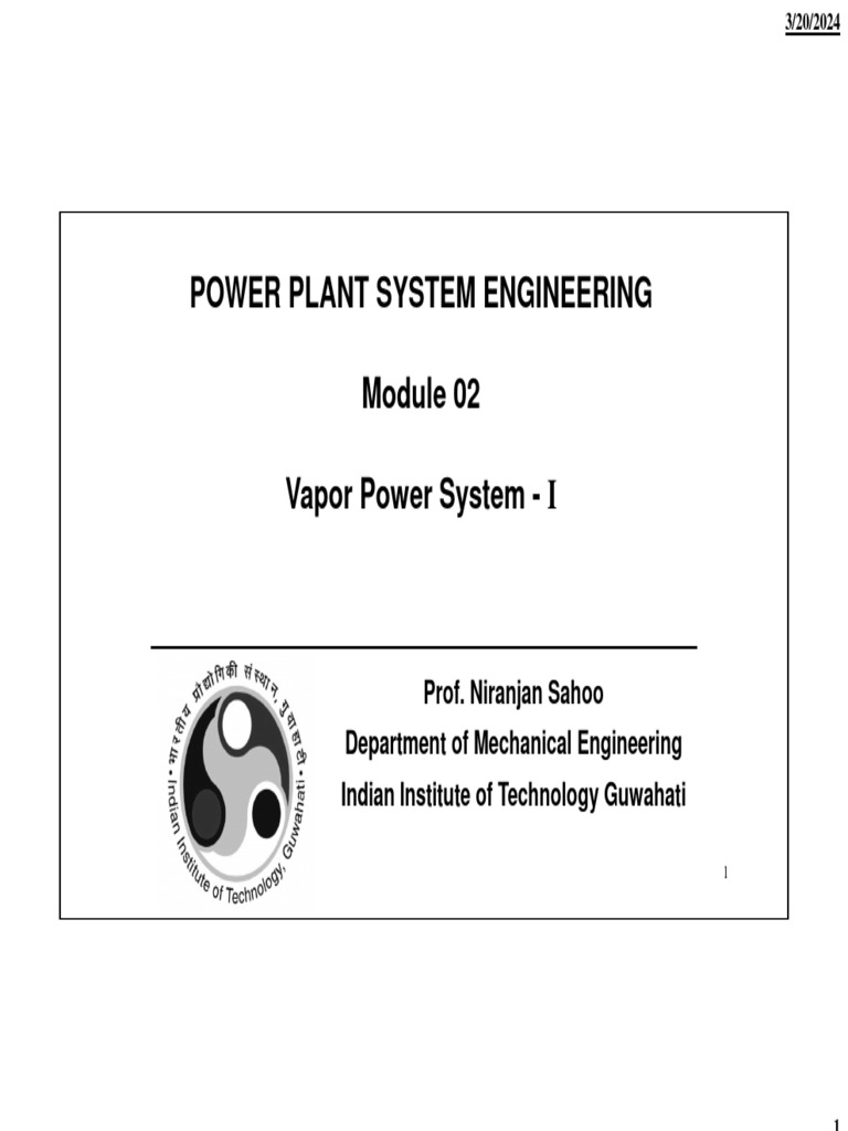 Power Plant System Engineering Vapor Power System | PDF