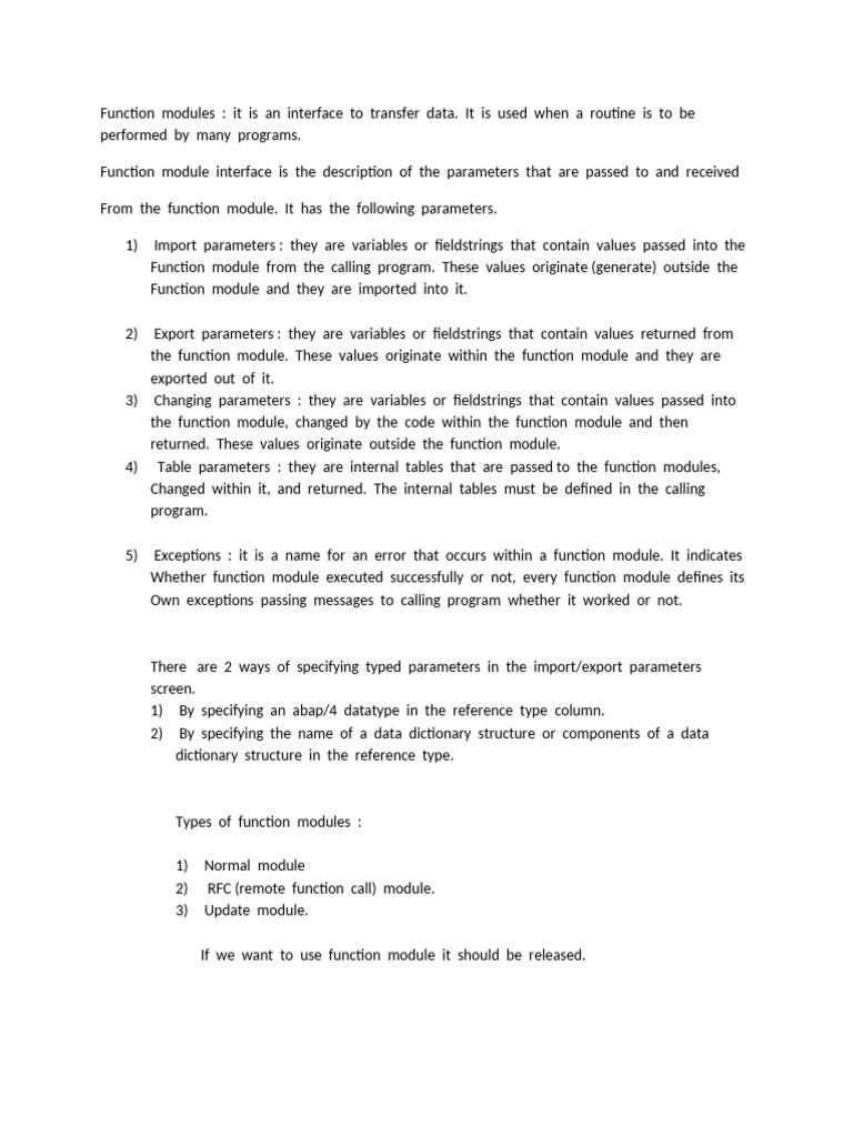 ABAP Function Modules | PDF
