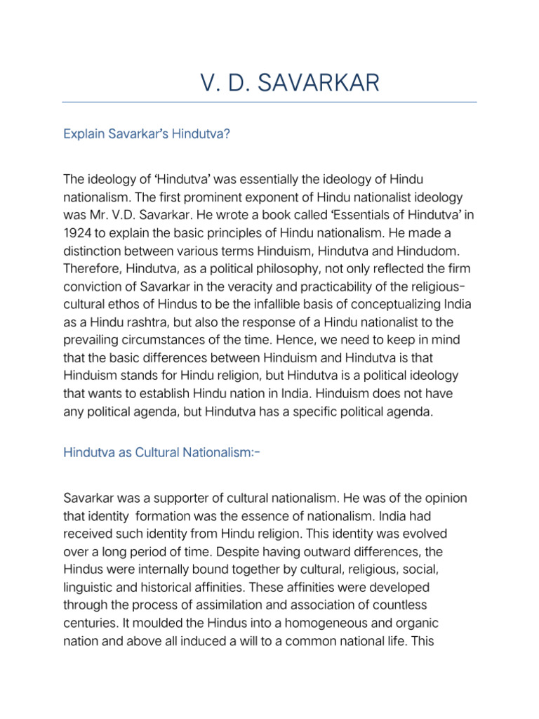 VD Savarkar | PDF