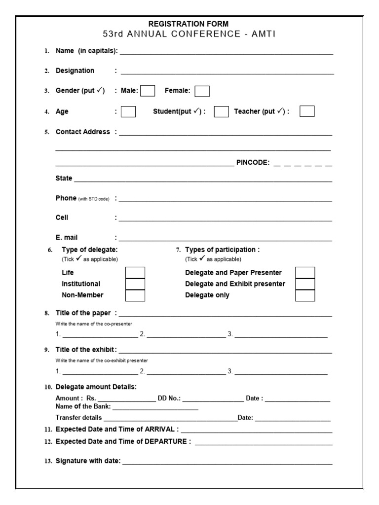 Conference Registration Form | PDF